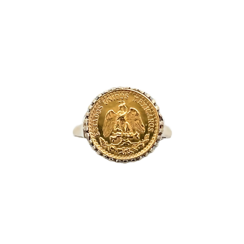 Estate 14K Yellow Gold Coin Ring