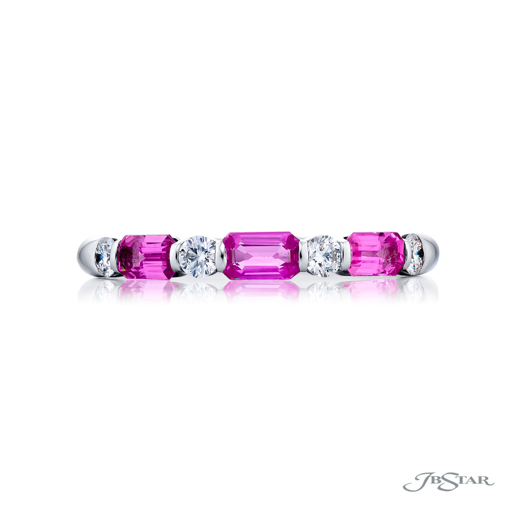 Jb Star Platinum Pink Sapphire And Diamond Band – Brown & Company Jewelers