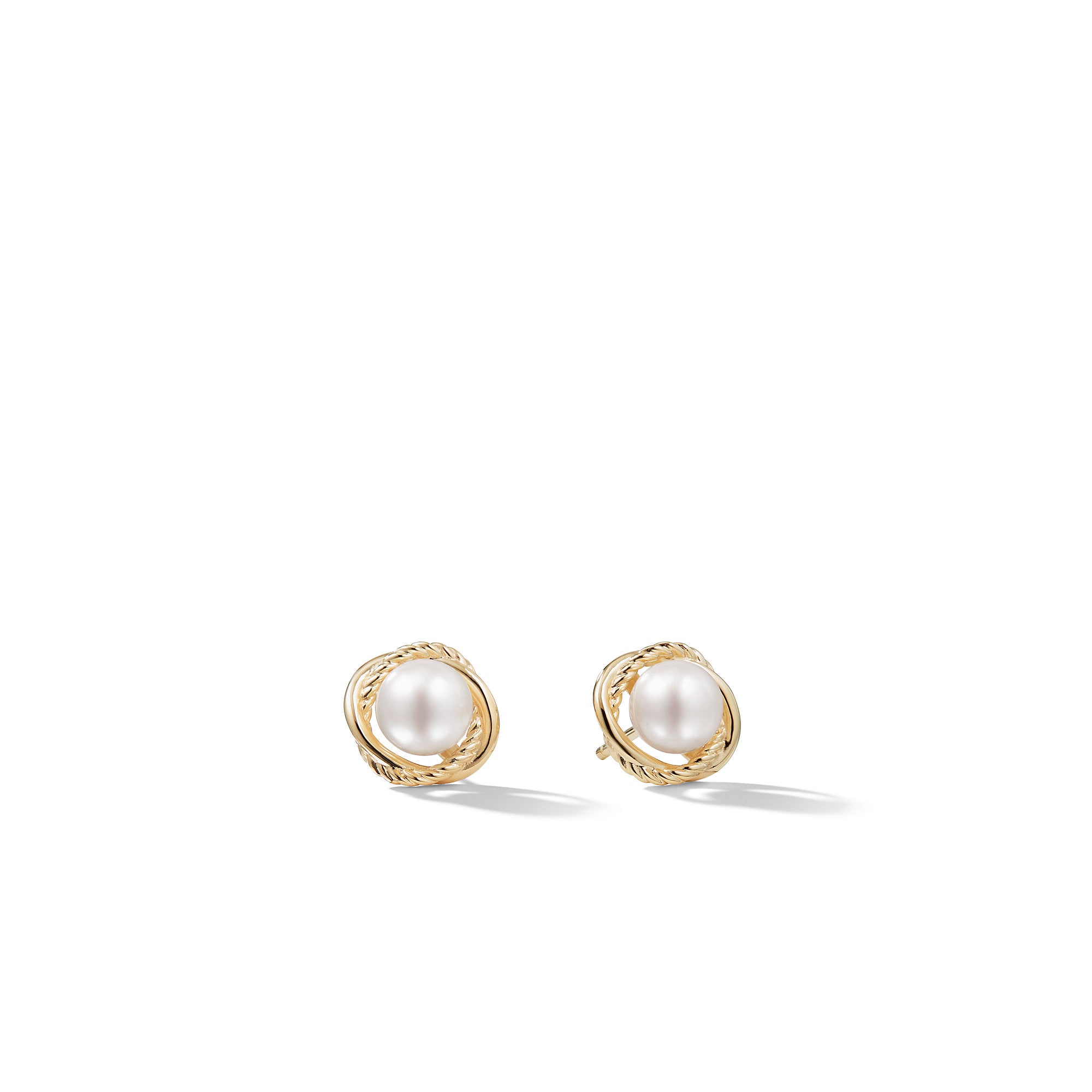 David Yurman Crossover Infinity Pearl Stud Earrings In 18k Yellow Gold ...
